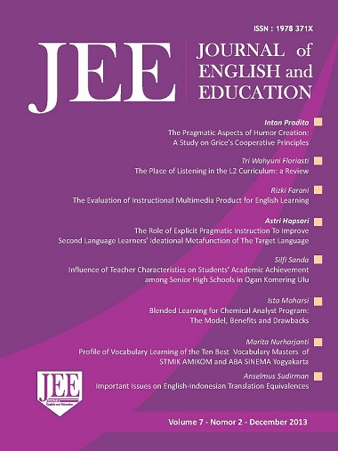 Journal of English and Education - Faculty of Psychology and Socio ...